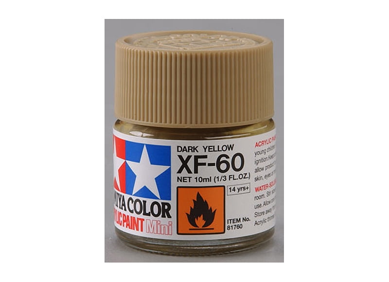 Tamiya 81760 Acrylic Mini XF60 Dark Yellow 1/3 oz TAM81760 - Walmart.com
