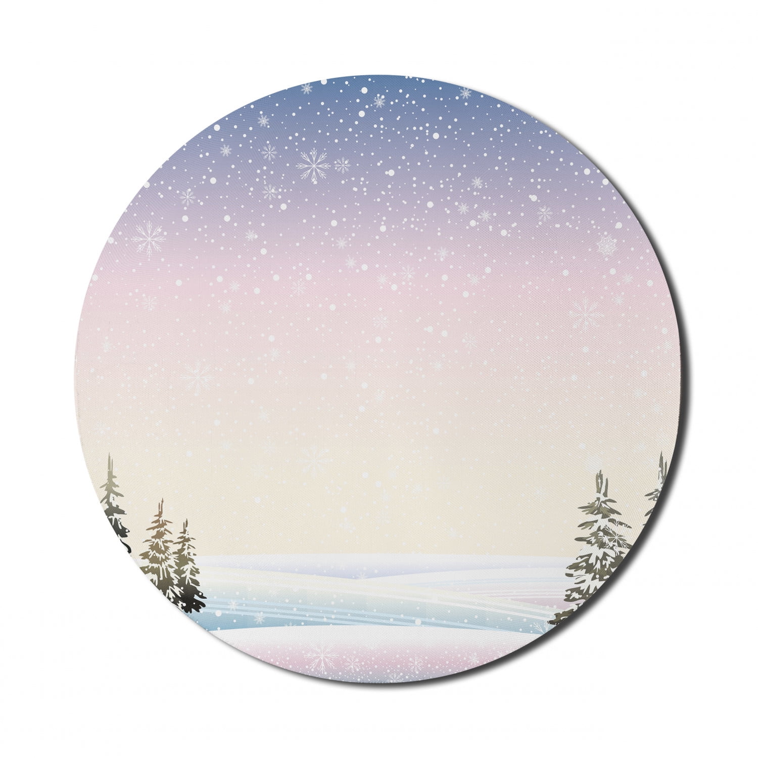 Winter Mouse Pad for Computers, Snowfall in the Forest Pine Trees ...