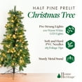 Home Heritage 5ft Pre-lit Indoor Artificial Half Christmas Tree with ...