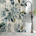 Blue Flower Shower Curtains for Bathroom, Watercolor Spring Blue Floral ...