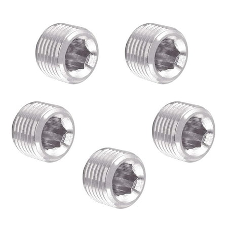 5Pcs 304 Stainless Steel 1/8'' NPT Male Pipe Plug Fitting Assortment ...