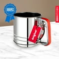 JEEXI Stainless Steel Flour Sifter, 3-Cup, Soft Grip, Double Layer Mesh ...