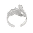 1pc 304 Stainless Steel Textured Open Cuff Rings Irregular Geometry ...