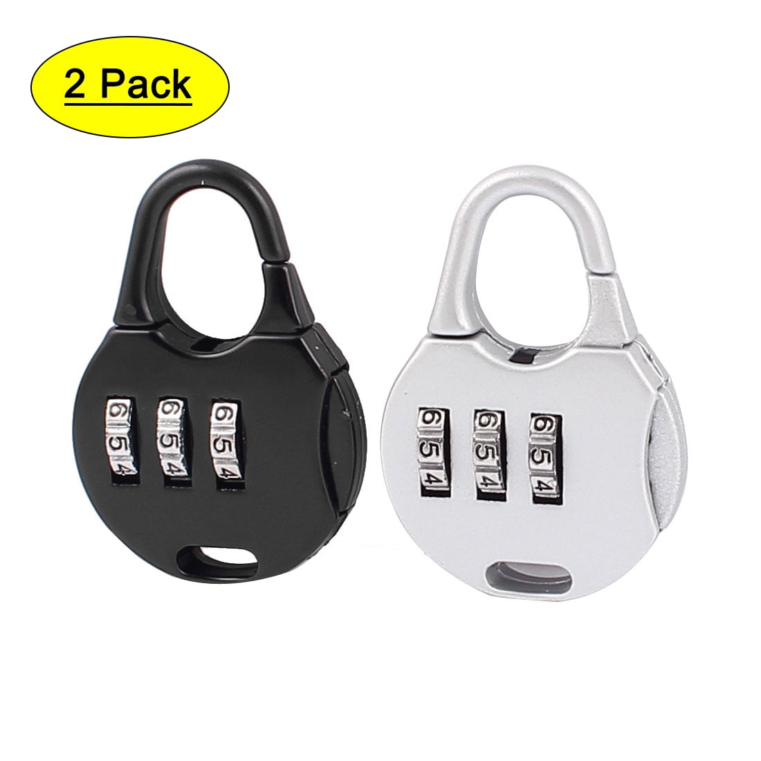 Handbag Shape 0-9 Number Combination Lock Padlock Black Silver Tone ...