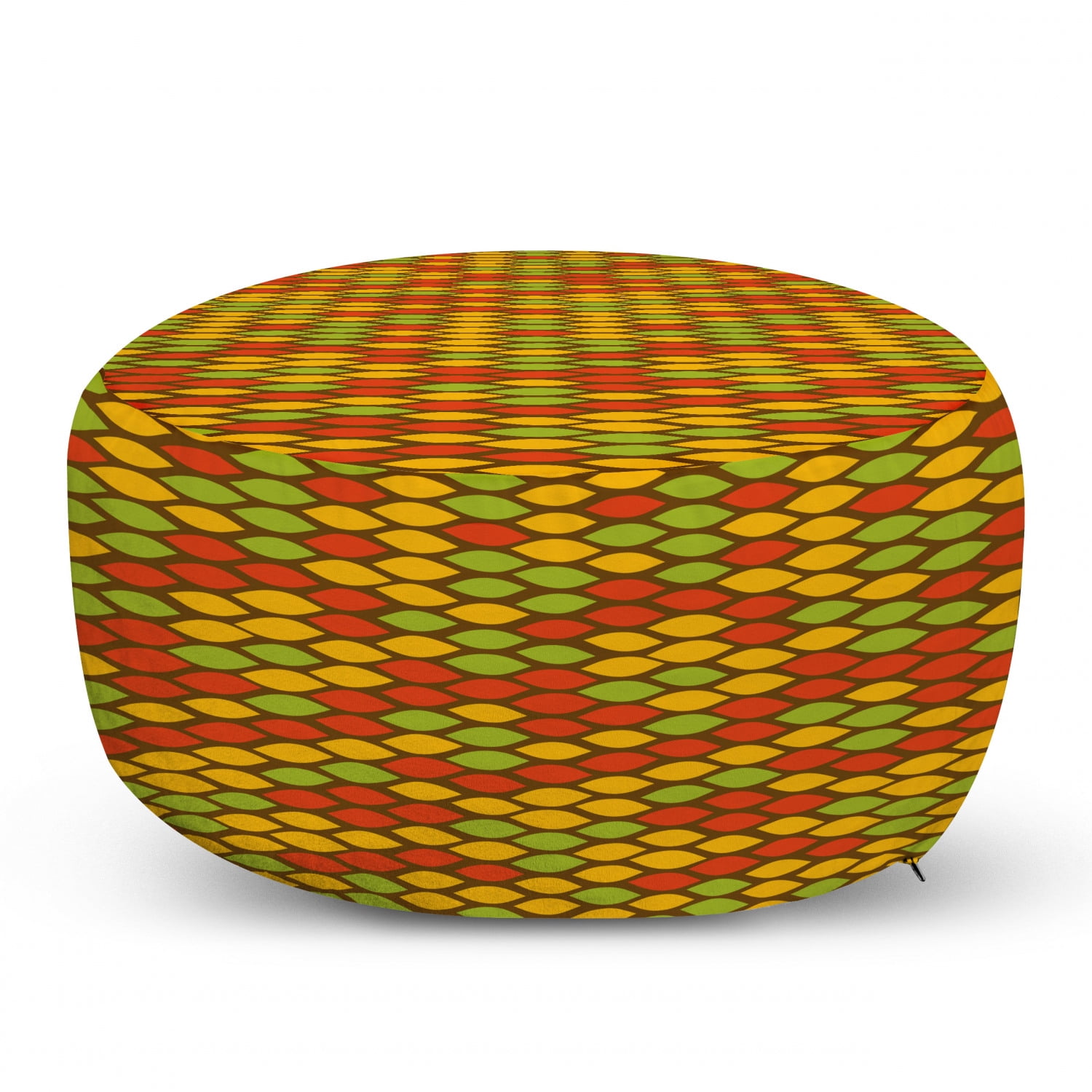 Colorful Pouf Cover with Zipper, Rastafarian Snake Skin Pattern Scale ...