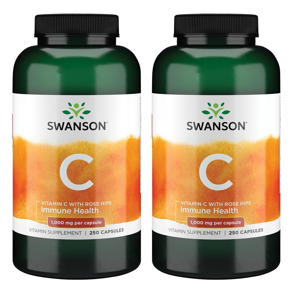Swanson C-1000 - Vitamin C with Rose Hips 1,000 mg 250 Caps 2 Pack ...