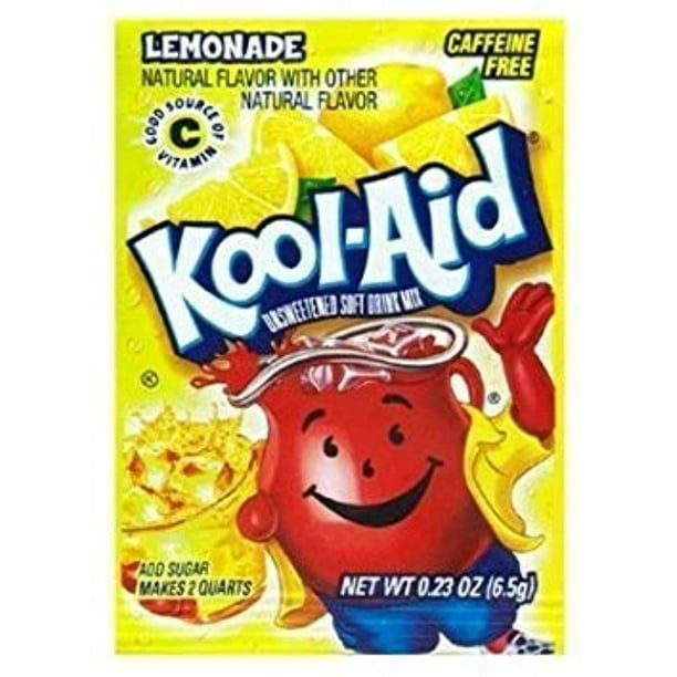 Kool-Aid Soft Drink Mix - Lemonade Unsweetened, Caffeine Free, 0.23 Oz ...