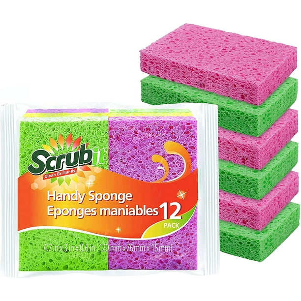 Cleaning Scrub sponge by Scrub-it -Assorted Colors - Non-Scratch -12 ...