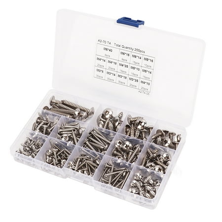Self Tapping Cross Truss Head Screws, M3 M4 M5 M6 Cross Truss Head Screw Set Hard 304 Stainless ...