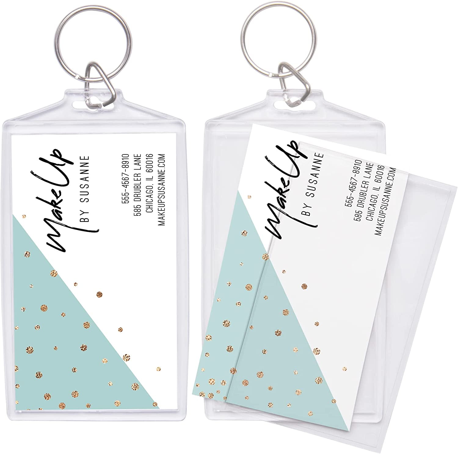 Snapins 2" x 3.5" Clear Acrylic Business Card Keychains - Pack of 144 ...