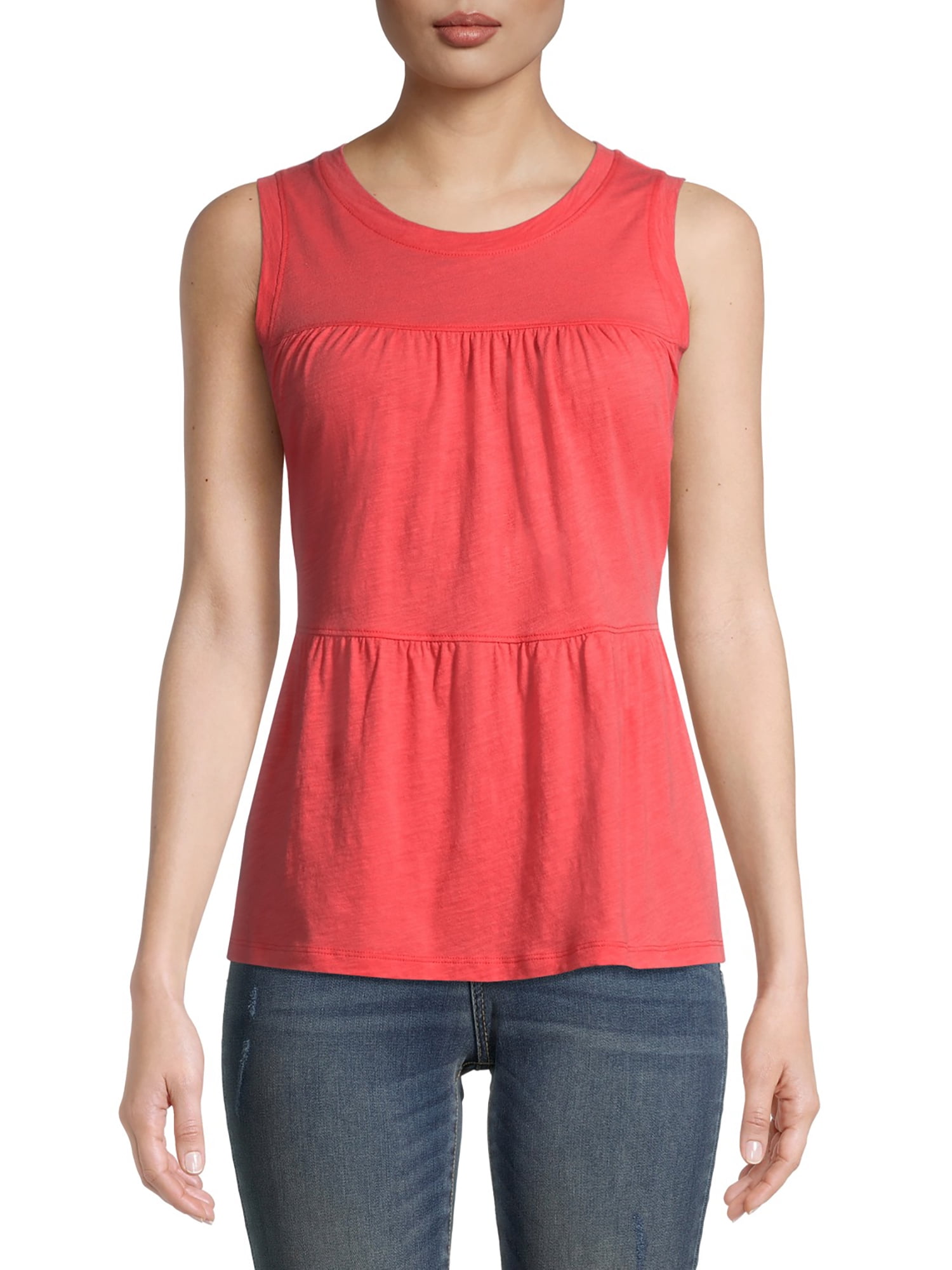 Time and Tru Women's Tiered Tank - Walmart.com