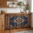 Blue Burnt Orange Boho Cabinet Curtains 28"W x 51"L,Dustproof Sink ...