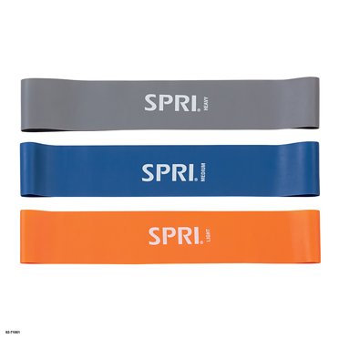 SPRI Flat Resistance Band Loop Kit, 3 Pack (Light, Medium, Heavy ...