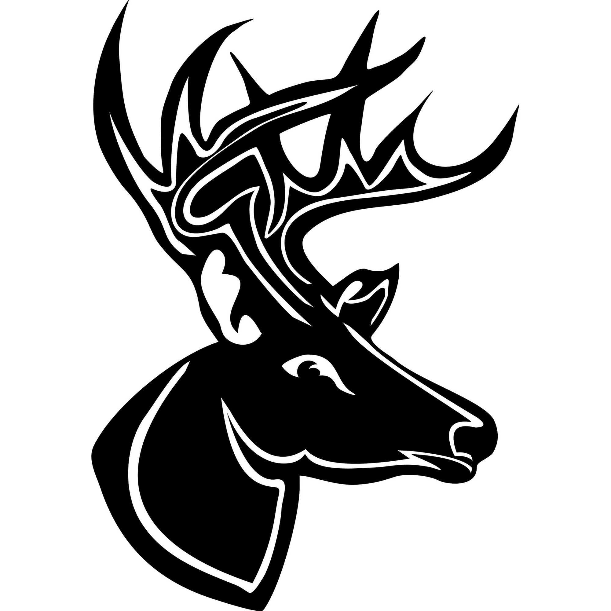 Buck Deer Head Silhouette