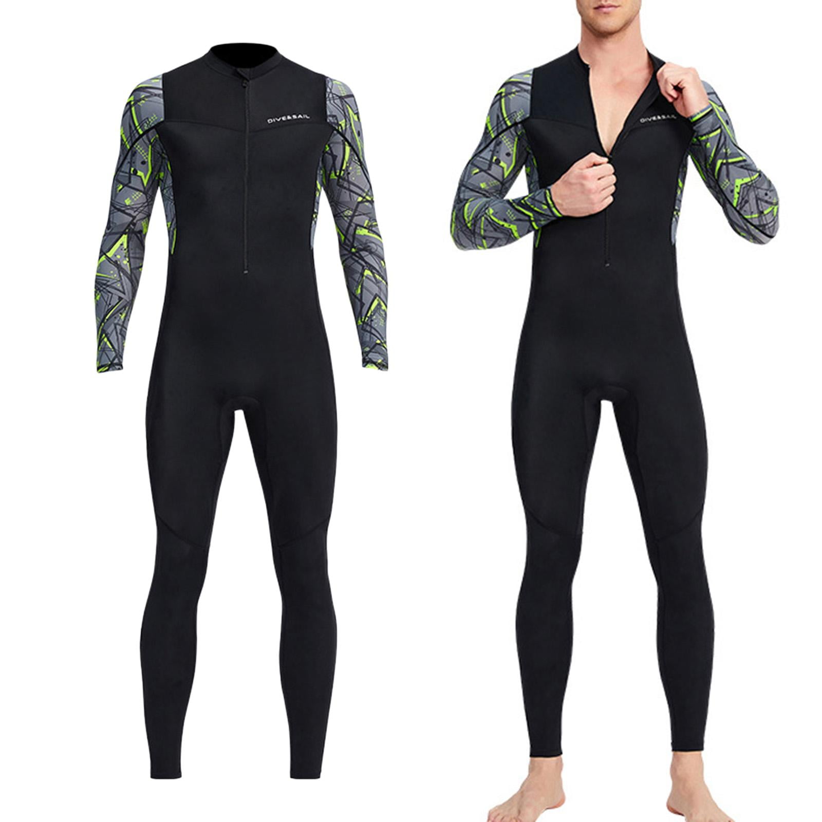 Stretch Neoprene Wetsuit, Front Zip Full Body Diving Suit, for Men ...