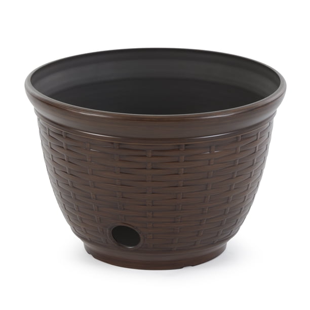 Liberty Garden 100 Foot Wicker High Density Water Hose Storage Pot ...
