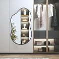 FRMALL 20"x36" Irregular Wall Mirror Black Mirror Cloud Shaped ...