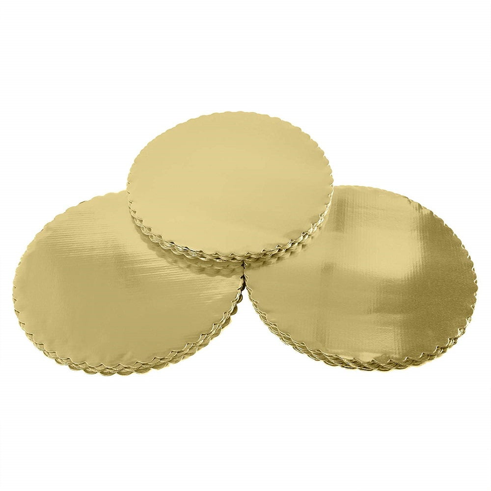 Lot of 12 Round Gold Cardboard Cake Boards 10" Lightweight Pastry Treat ...