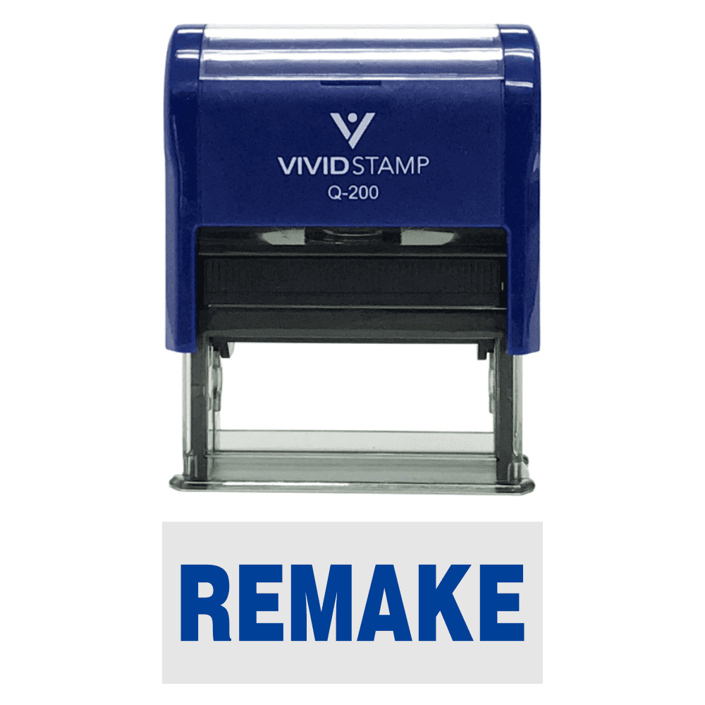 Vivid Stamp REMAKE Self-Inking Office Rubber Stamp (Blue) - Medium ...