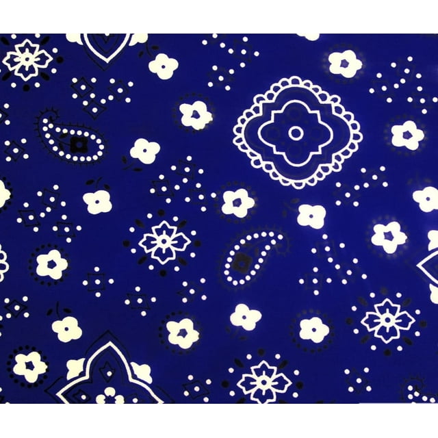 Bandana Royal Blue Poly Cotton 58 Inch Wide Fabric by The Yard (F.E ...