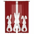 Easter Bunny Sheer Curtains 72 Inches Long 2 Panels Set, Window Sheer ...