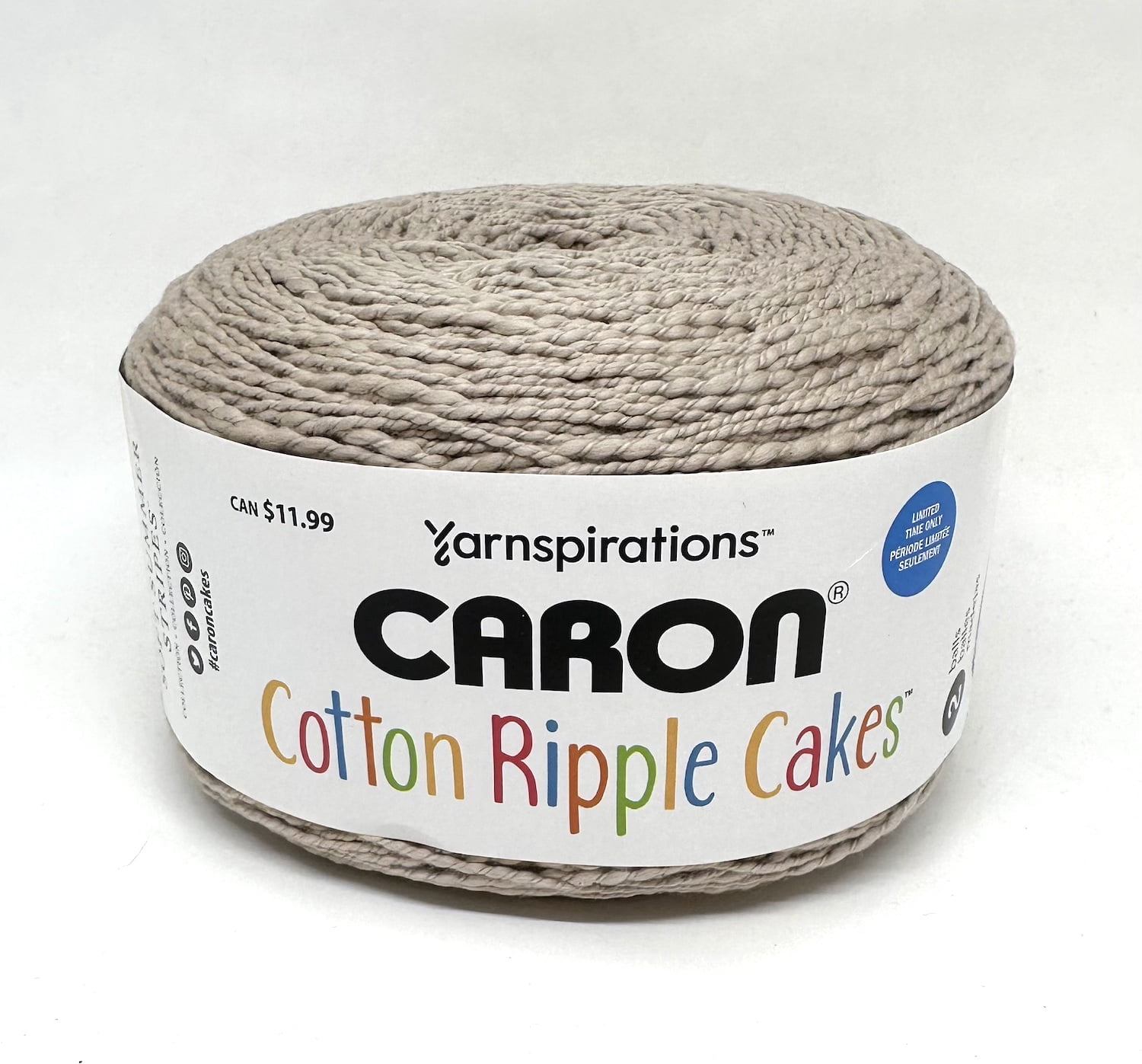 Caron Cotton Ripple Cakes Iced Latte Knitting & Crochet Yarn - Walmart.com