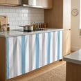 Blue Grey Stripe Cabinet Curtain, Classic Modern Sink Skirt for ...