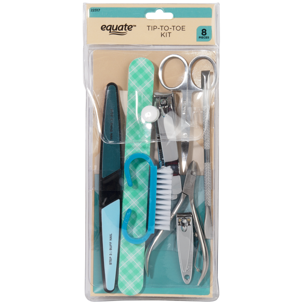 Equate Tip-to-Toe Personal Manicure & Pedicure Kit, 8 Pieces - Walmart.com