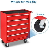 TUFFIOM Heavy Duty 5-Drawer Mobile Tool Chest, Lockable Storage ...