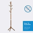 Wooden Tree Coat Rack Stand, 6 Hooks - 3 Adjustable Sizes Free Standing ...