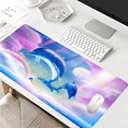 Dolphin Family Rainbow Sky Mouse Pad 31.5 x 11.82 inches Rubber Desk ...