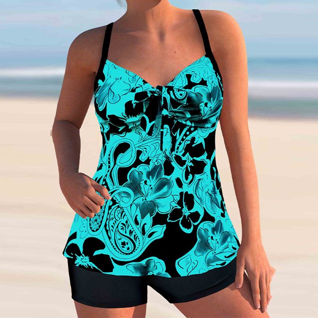 Melyum Tankini Plus Size Swimsuit For Women Back Hook Two Piece Classic