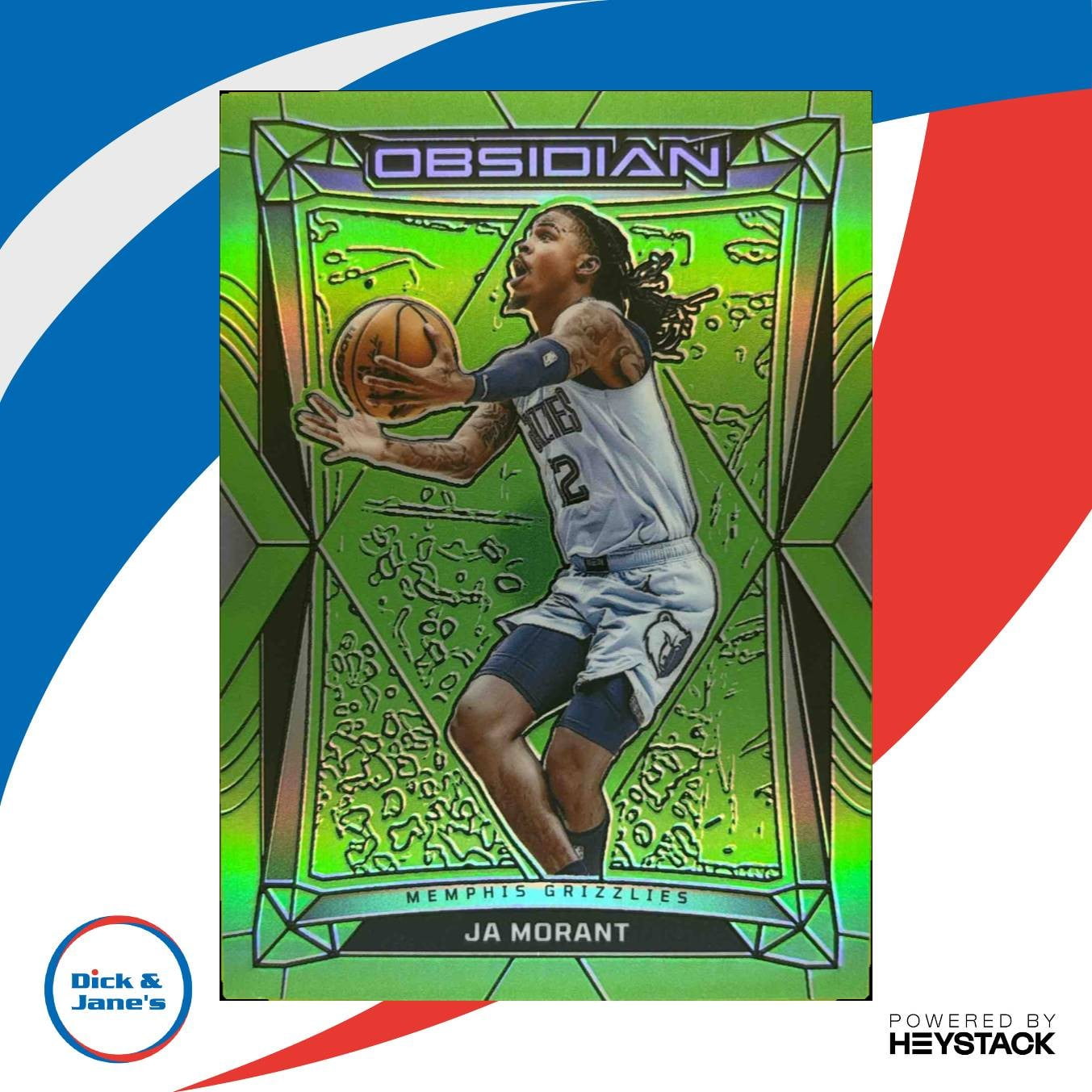 2023-24 Obsidian Ja Morant Electric Etch Green Flood 11/25 167 Memphis ...
