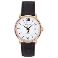 Bulova Men's Automatic Brown Leather Automatic Watch 97A109 - Walmart.com