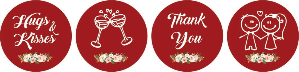 Darling Souvenir Floral Wedding Theme Stickers chocolate Labels 190 Pcs ...