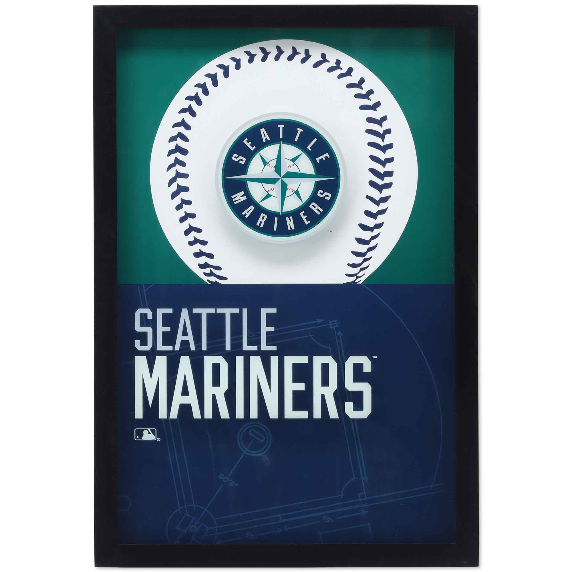 Seattle Mariners 12'' x 17'' Glass Framed Sign - Walmart.com