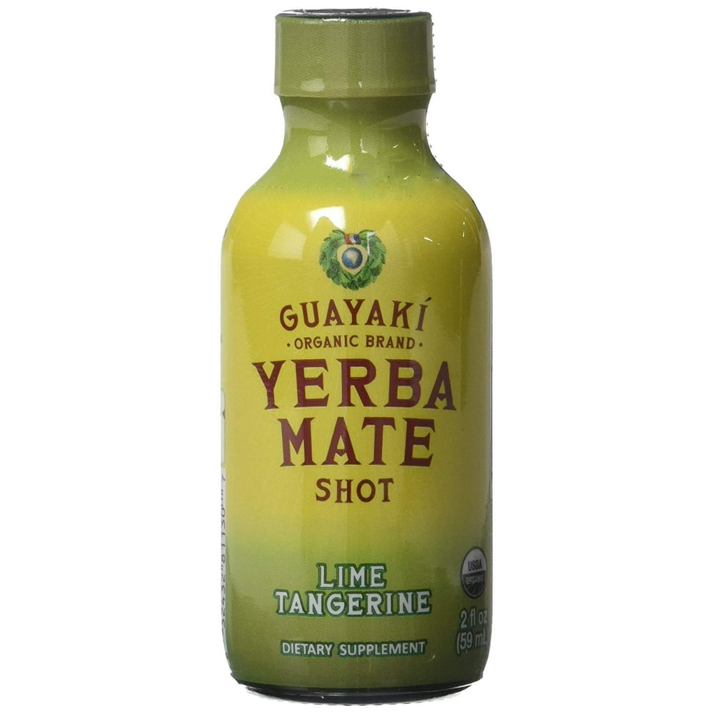 Guayaki Yerba Mate 2 Ounce Organic Energy Shot Lime Tangerine 12