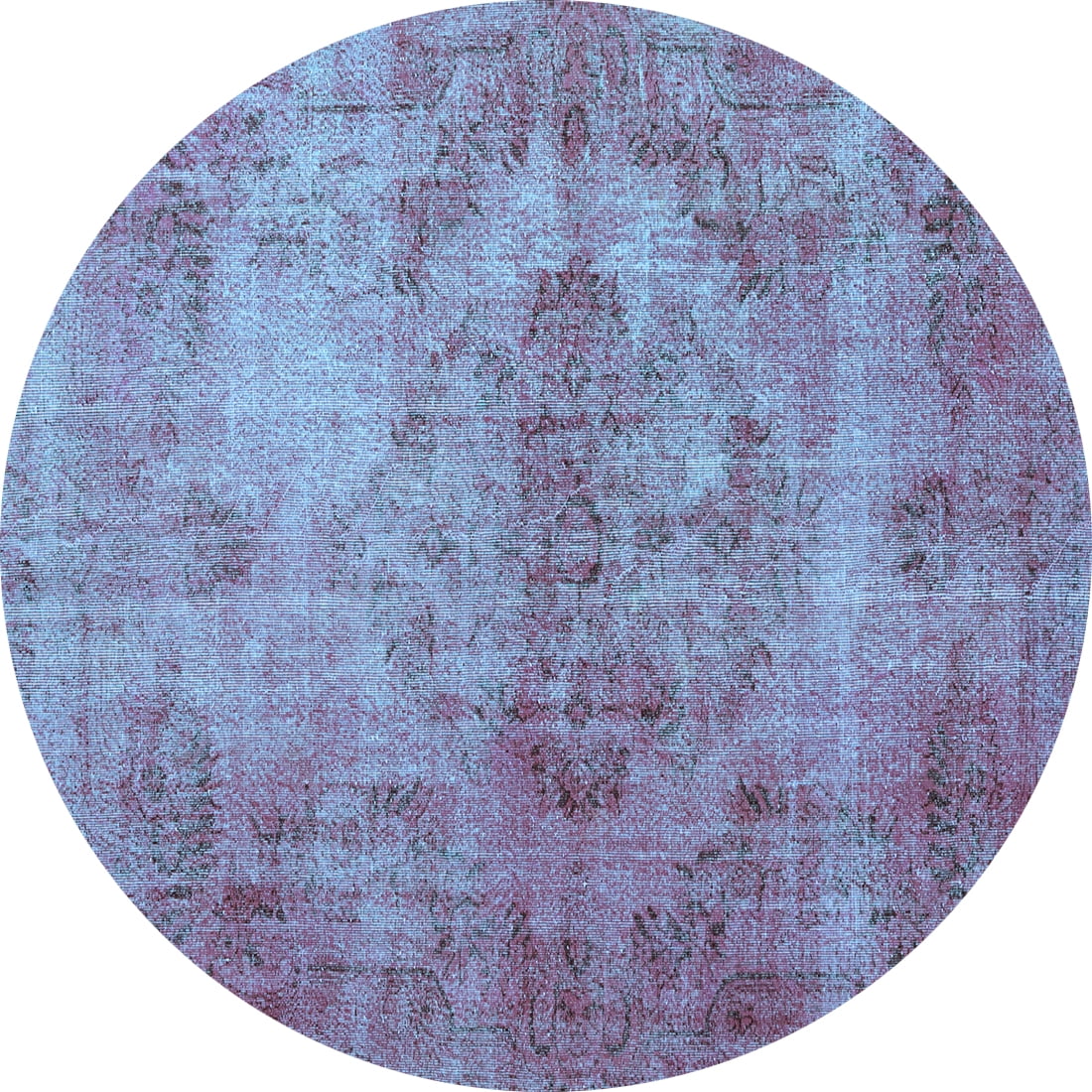 Ahgly Company Indoor Round Persian Light Blue Bohemian Area Rugs, 8 ...