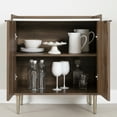 South Shore Hype, Mid-century Glam Kitchen 2-Door Storage Cabinet ...