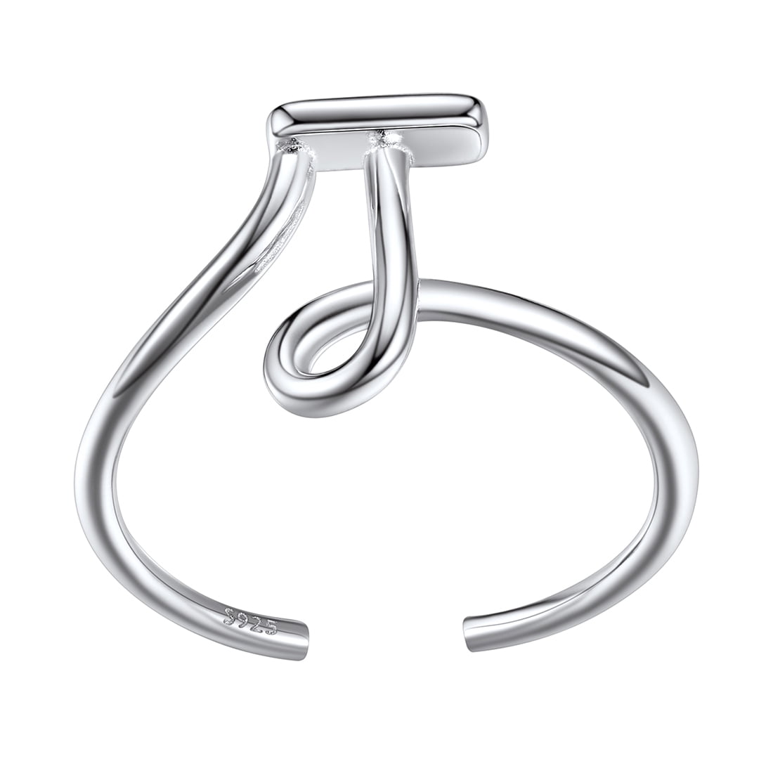 U7 Sterling Silver Twisted Letter Initial Stacking Rings for Women ...