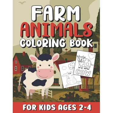Farm coloring book for kids: Farm animals coloring book with simple and ...