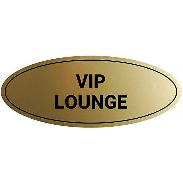 oval vip lounge sign (brushed gold) - large - Walmart.com
