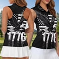 Aplkyhs Matching Golf Shirts for Couple Black American Flag Eagle Women ...