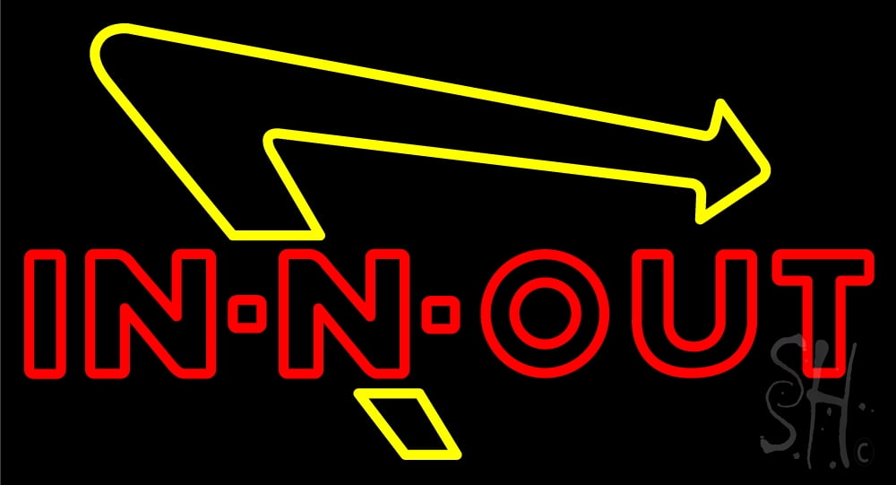In N Out Burger LED Neon Sign 13 x 24 - inches, Clear Edge Cut Acrylic ...