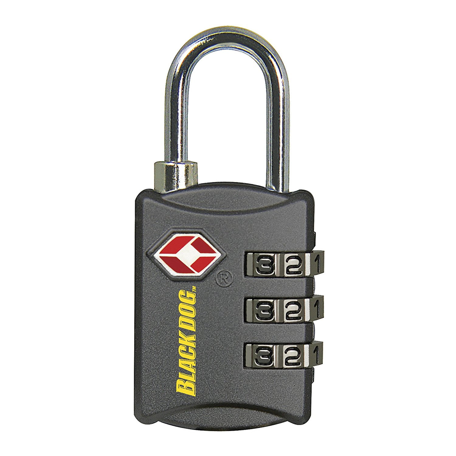 Black Dog 55146 TSA Accepted 3 Dial Padlock Black, 1 Inch - Walmart.com