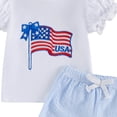 Xudanell Baby Girl Fourth of July Outfit T Shirt Elastic Shorts Set ...