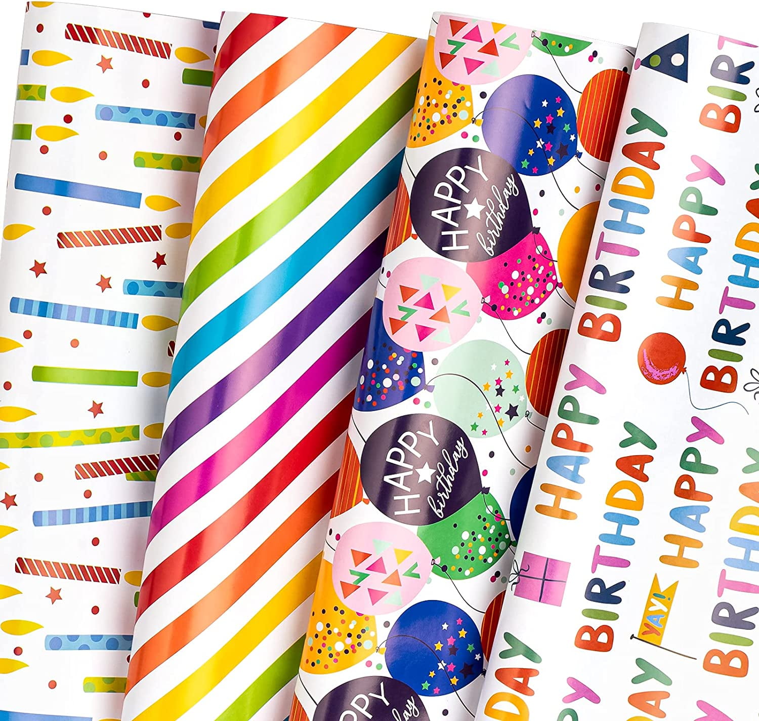 WRAPAHOLIC Birthday Wrapping Paper Sheet - 12 Sheets Folded Flat with ...