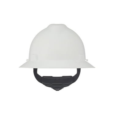 MSA 475368 V-Gard Full-Brim Hard Hat With Fas-Trac III Ratchet ...