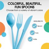 Crown Display 150-Piece Light Blue Disposable Silverware - Blue Plastic ...
