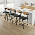 2 PACK Bar Stools with Arms, 26" Counter Height Barstools Set with Wood ...